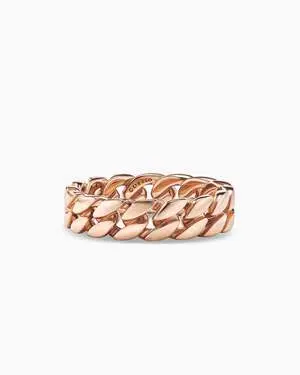 David Yurman Curb Chain Band Ring - 18k Rose Gold