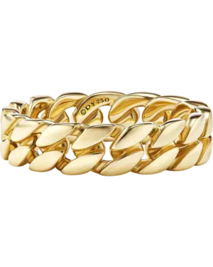 David Yurman 18k Yellow Gold Curb Chain Band Ring - All 18k Yellow Gold