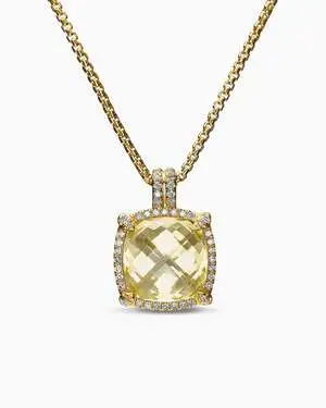 David Yurman Chatelaine® Pavé Bezel Pendant Necklace - Champagne Citrine