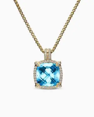 David Yurman Chatelaine® Pavé Bezel Pendant Necklace - Sky Blue Topaz
