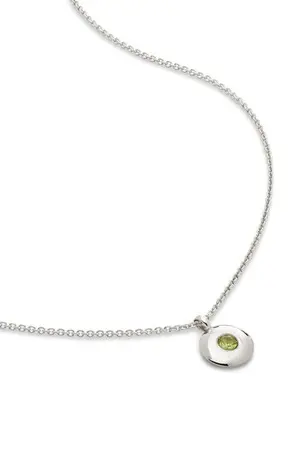 Monica Vinader Monica Vinader August Birthstone Peridot Pendant Necklace Silver