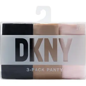 Dkny Assorted 3-pack Cut Anywhere Thong - Black/glow/pearl