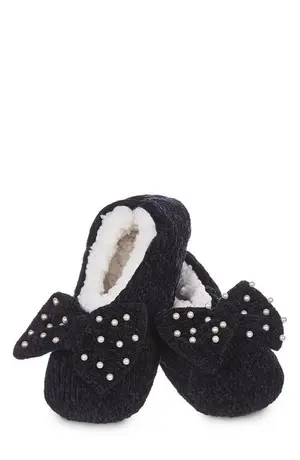MEMOI Precious Pearls Chenille Slipper Socks