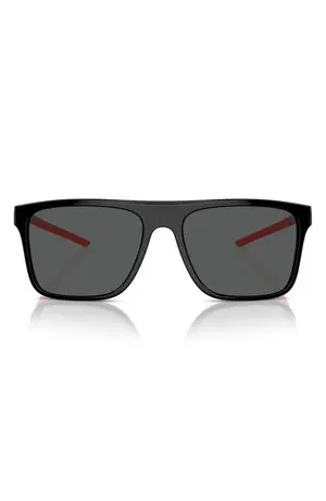 SCUDERIA FERRARI 58mm Square Sunglasses - Black