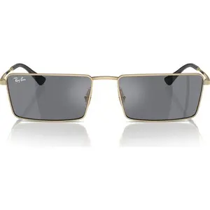 Ray-ban 56mm Rectangular Sunglasses - Light Gold
