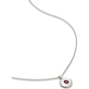 Monica Vinader January Birthstone Garnet Pendant Necklace - Sterling Silver