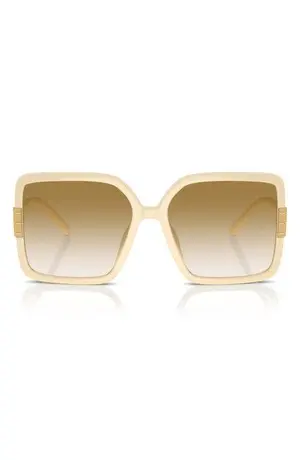 Tory Burch Tory Burch 57mm Gradient Square Sunglasses Milky Ivory