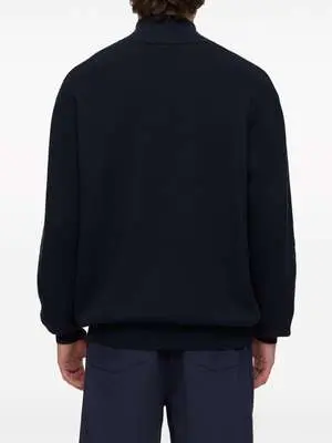 Closed Ribbed-knit Half-zip Jumper