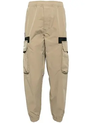AAPE BY *A BATHING APE Logo-appliqué Tapered Cargo Trousers - Neutrals