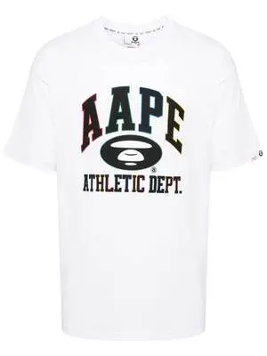 AAPE BY *A BATHING APE Logo-print Cotton T-shirt - White