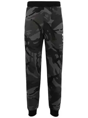 AAPE BY *A BATHING APE Camouflage-print Tapered Track Pants - Black