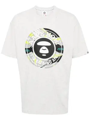AAPE BY *A BATHING APE Logo-print Cotton T-shirt - Grey