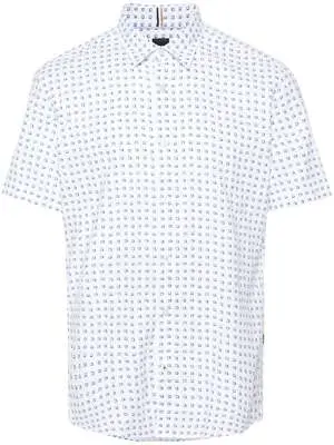 HUGO BOSS Geometric-print Cotton Shirt