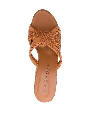 Casadei 130mm Formentera Wedge Sandals - Brown