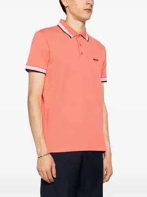 BOSS Logo-embroidered Piqué Polo Shirt - Orange