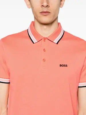 BOSS Logo-embroidered Piqué Polo Shirt - Orange