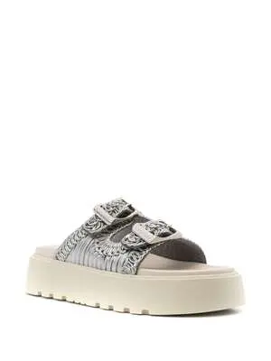 Casadei Birky Ale Platform Slides - Silver