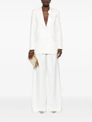 NISSA Floral-appliqué Single-breasted Blazer