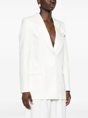 NISSA Floral-appliqué Single-breasted Blazer