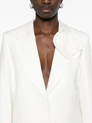 NISSA Floral-appliqué Single-breasted Blazer