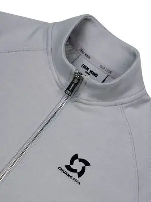 TEAM WANG DESIGN Logo-print Zipped Track Jacket - Grey