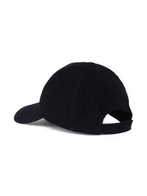 Prada Triangle-logo Corduroy Cap - Blue