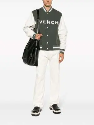 Givenchy Logo-embroidered Button-up Varsity Jacket - Green