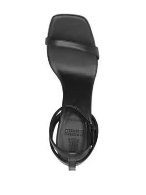Brunello Cucinelli 90mm Leather Wedge Sandals