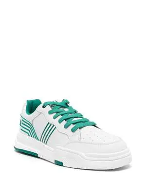 Just Cavalli Panelled Design Leather Sneakers