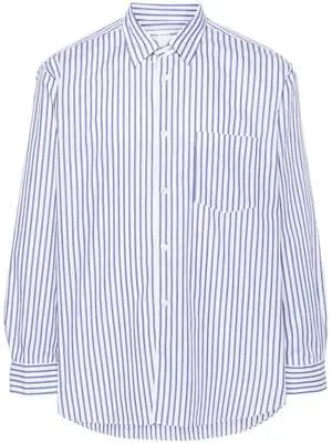 Comme Des Garçons Striped Cotton Shirt - Blue