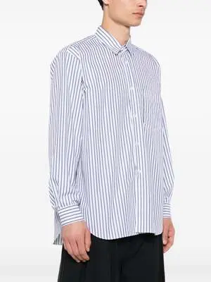 Comme Des Garçons Striped Cotton Shirt - Blue