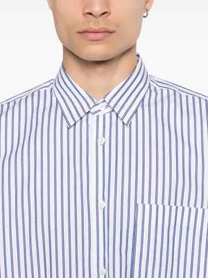 Comme Des Garçons Striped Cotton Shirt - Blue
