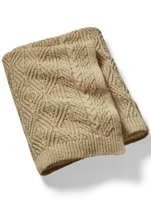 Ralph Lauren Owen Cable-knit Throw - Neutrals