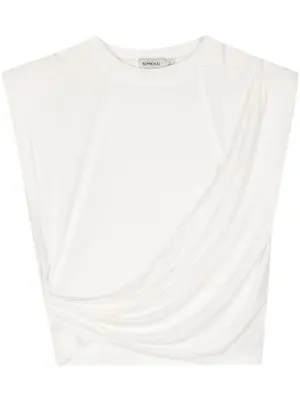 Simkhai Estelle Draped Crop Top - White