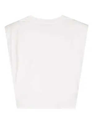 Simkhai Estelle Draped Crop Top - White