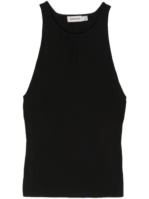 Simkhai Reza Ribbed Tank Top - Black