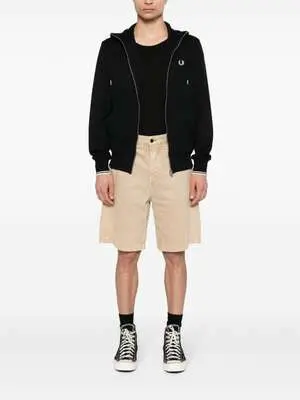 Fred Perry Embroidered-logo Zip-up Jacket - Black