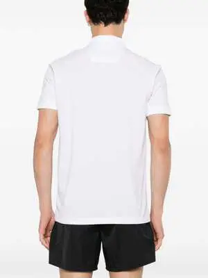 BOSS Logo Print Cotton Polo Shirt - White