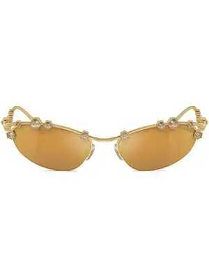 SWAROVSKI Crystal-embellished Cat-eye Sunglasses - Gold