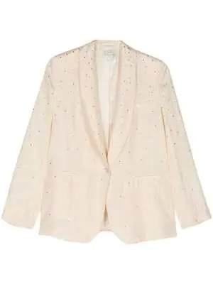 FORTE_FORTE Rhinestoned Single-breasted Blazer