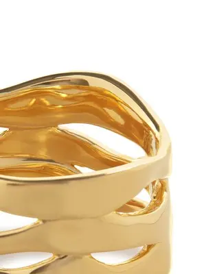 Monica Vinader Wave Triple Band Ring - Gold