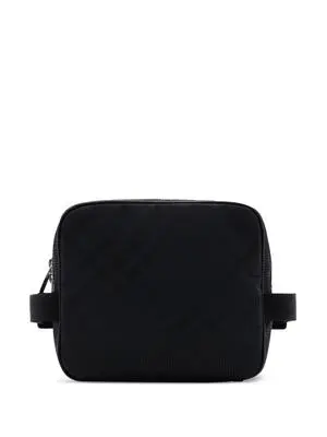 Burberry Check-pattern Jacquard Wash Bag - Black