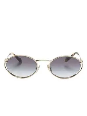 Miu Miu Oval-frame Sunglasses - Gold