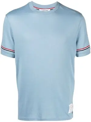 Thom Browne Rwb-stripe Cotton T-shirt - Blue