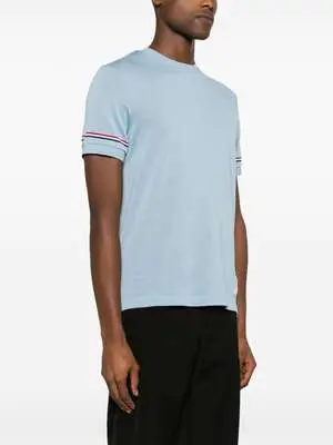 Thom Browne Rwb-stripe Cotton T-shirt - Blue