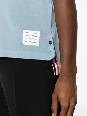 Thom Browne Rwb-stripe Cotton T-shirt - Blue