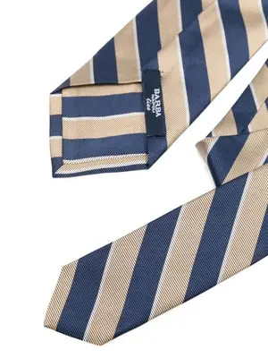 BARBA NAPOLI Stripe-pattern Silk Tie