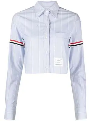 Thom Browne Pinstripe Cotton Shirt - Blue