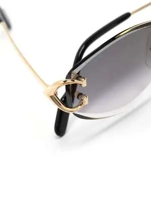 Cartier Oval-frame Sunglasses - Gold