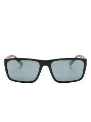 FERRARI Rectangle-frame Mirrored Sunglasses - Black